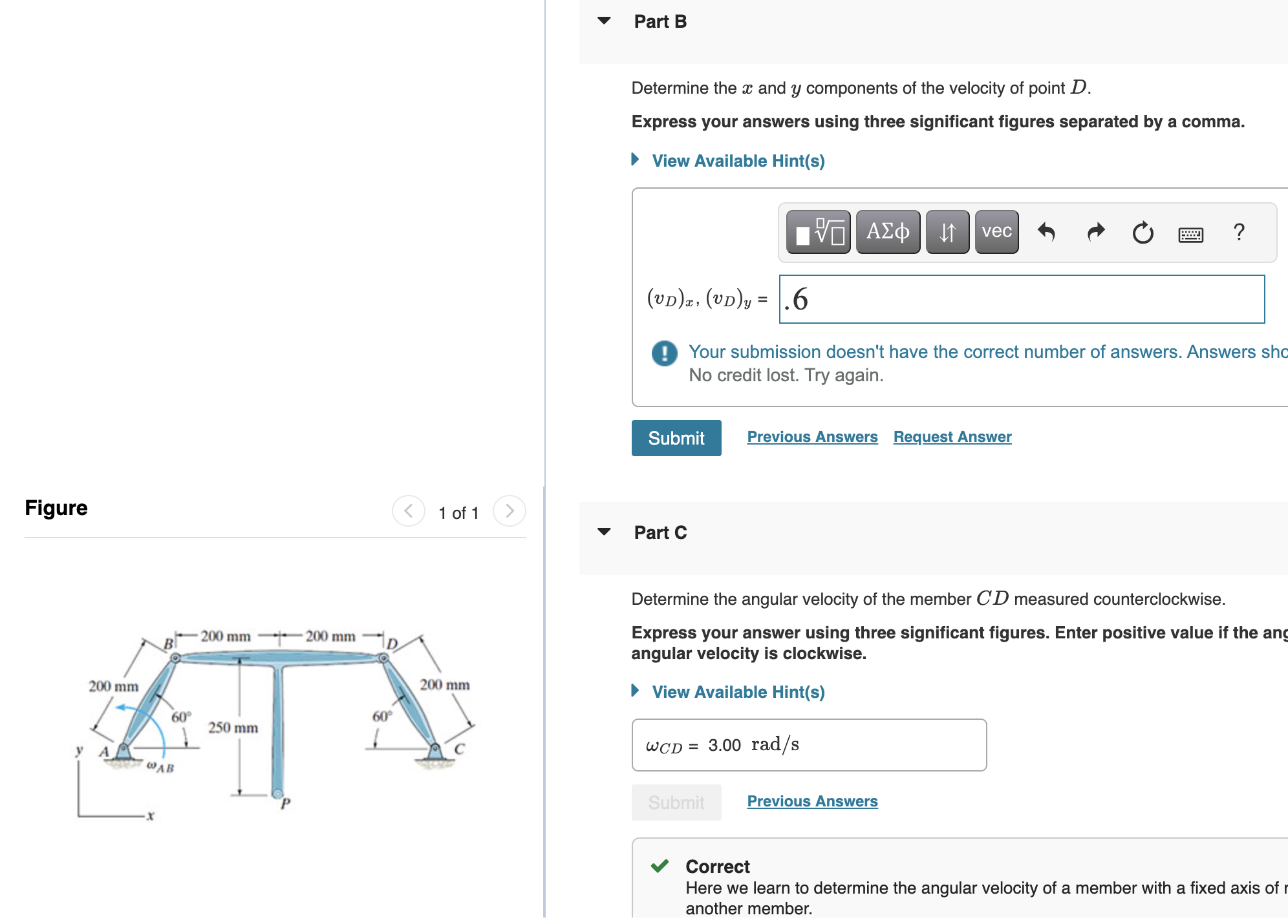 Solved Part BDetermine the x ﻿and y ﻿components of the | Chegg.com
