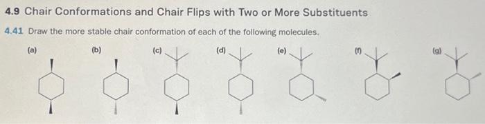 Solved 1.9 Chair Conformations and Chair Flips with Two or | Chegg.com