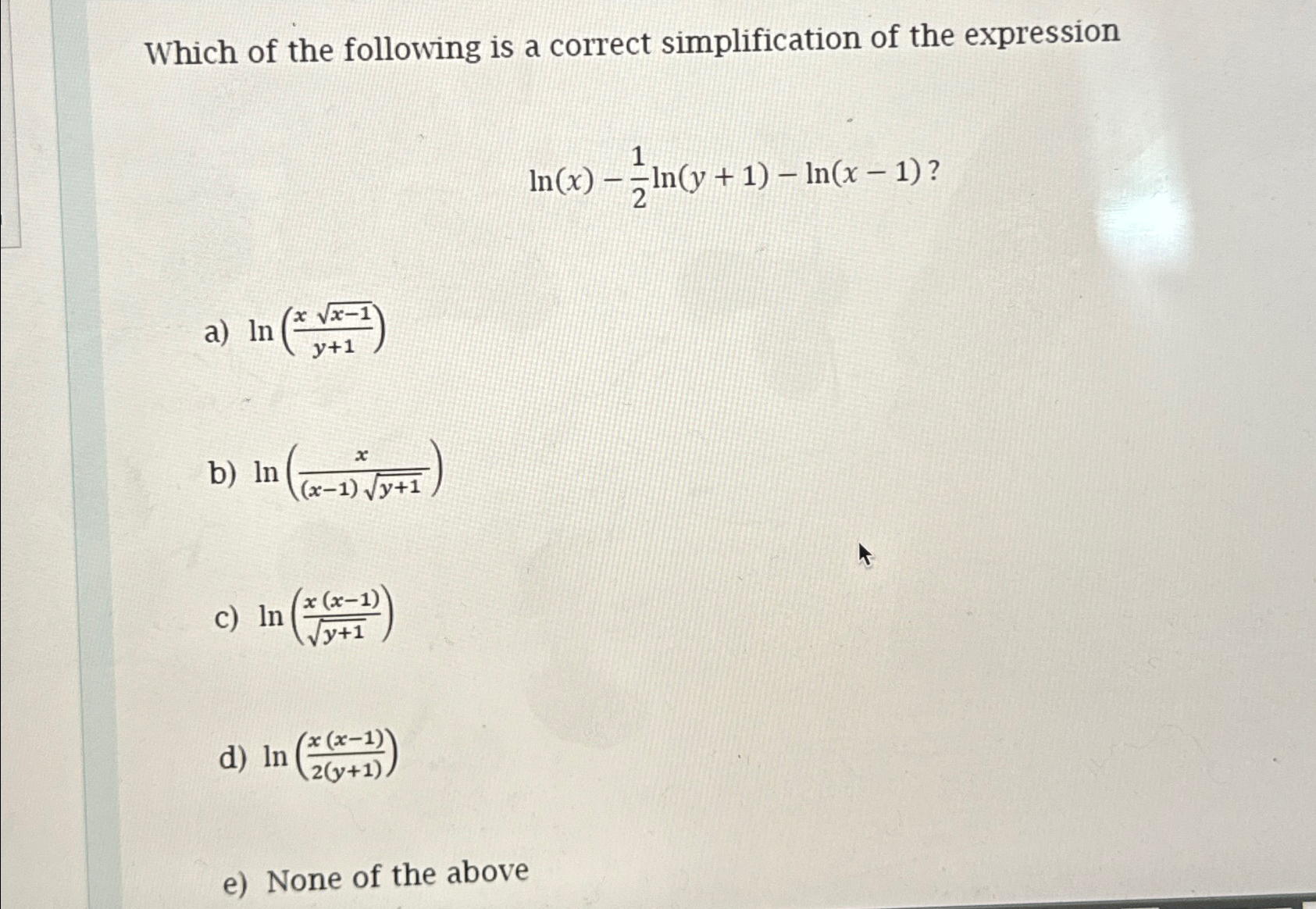 Solved Which of the following is a correct simplification of | Chegg.com