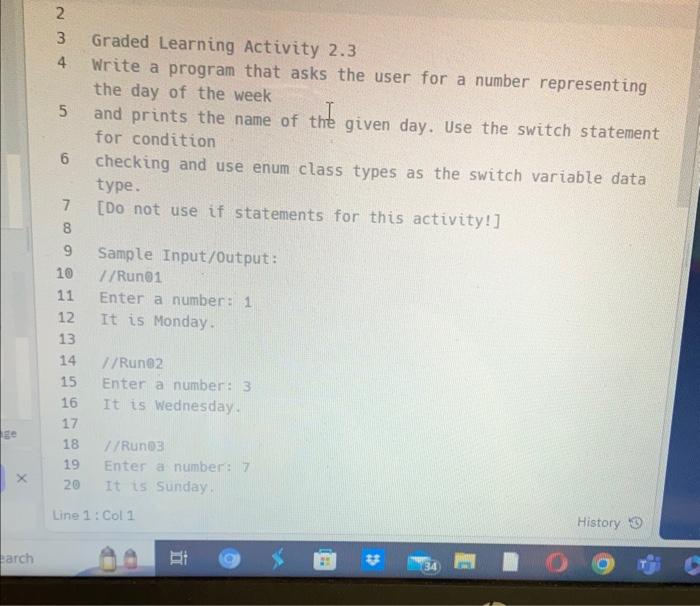 Solved 3 Graded Learning Activity 2.3 4 Write a program that | Chegg.com
