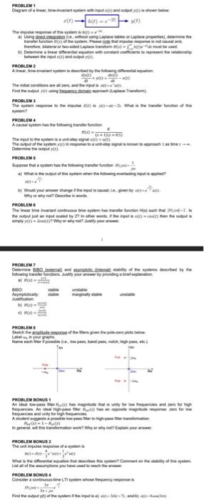 Solved Sig&Sys Study Prep3-PLEASE HELP with all problems :) | Chegg.com