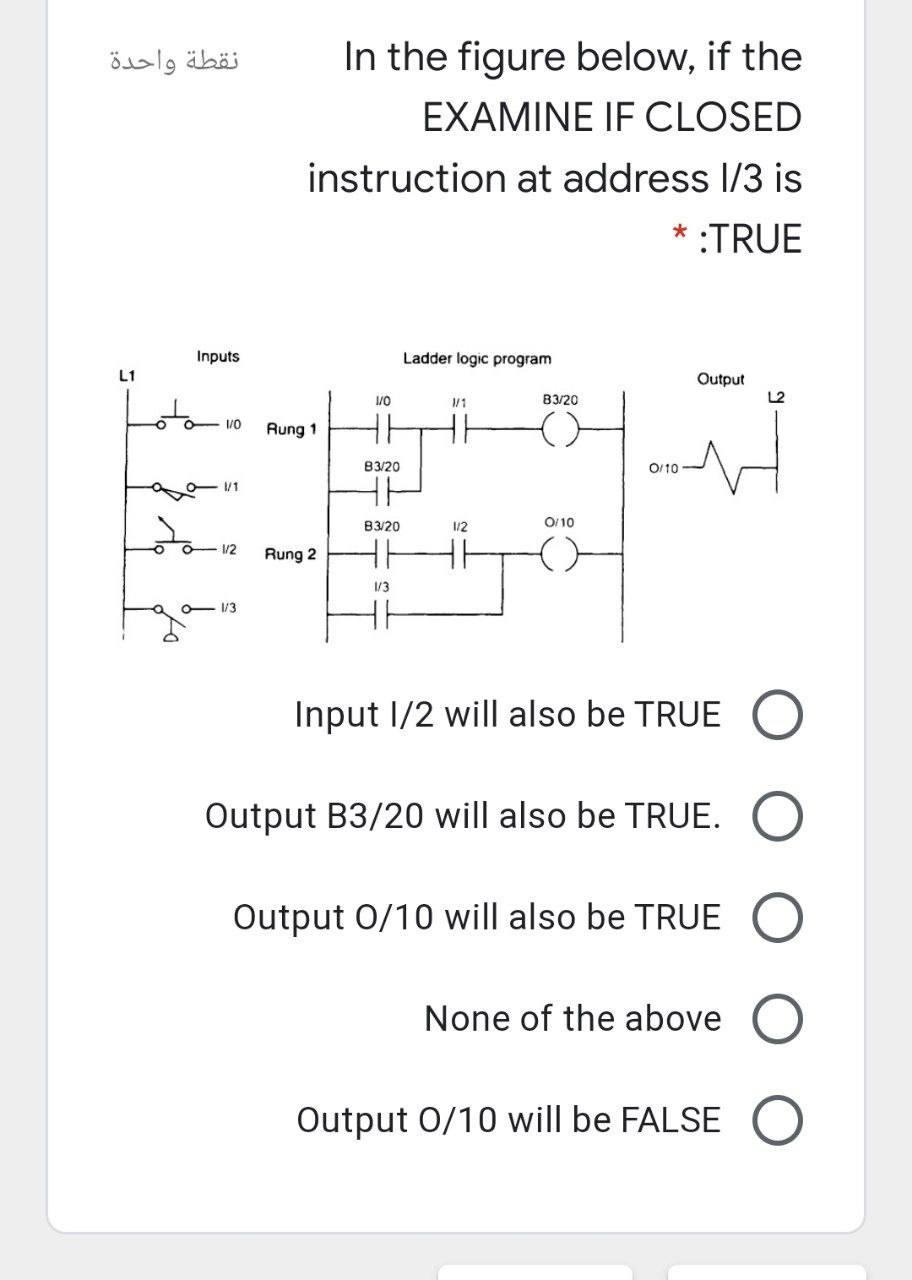 Solved نقطة واحدة In the figure below, if the EXAMINE IF | Chegg.com