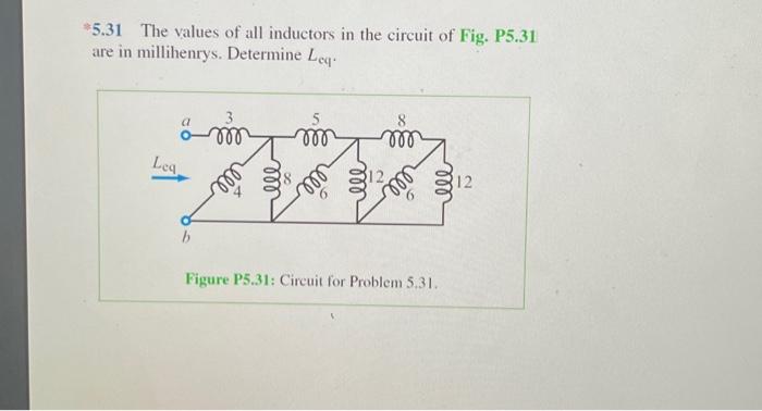 Solved *5.31 The values of all inductors in the circuit of | Chegg.com