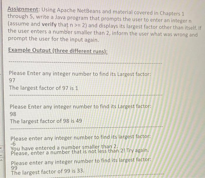 Solved Assignment: Using Apache NetBeans and material | Chegg.com Solved Assignment: Using Apache NetBeans and material | Chegg.com