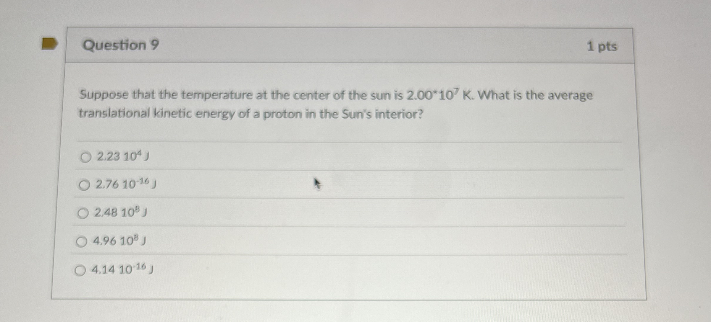 Solved Question 91 ﻿ptsSuppose that the temperature at the | Chegg.com
