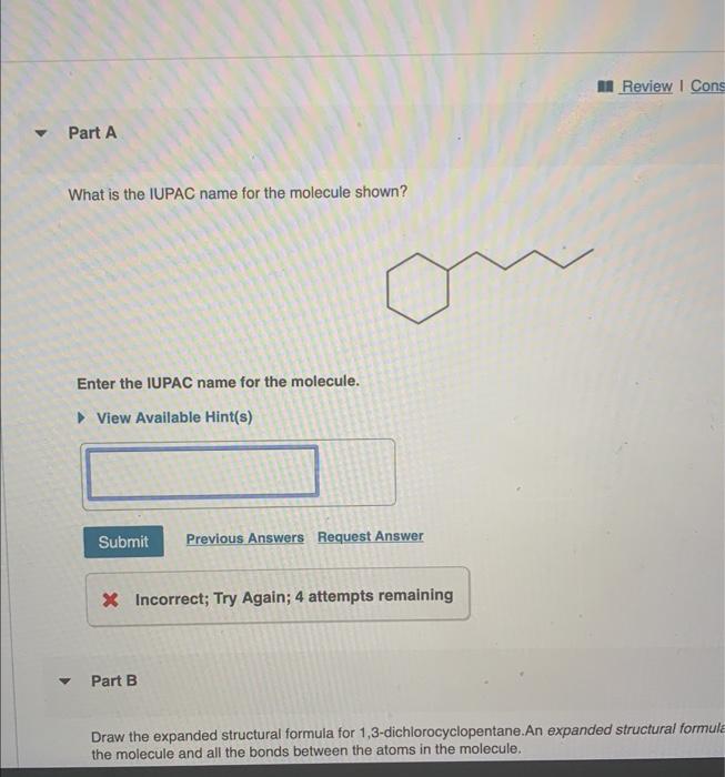 Solved What is the IUPAC name for the following compound? | Chegg.com
