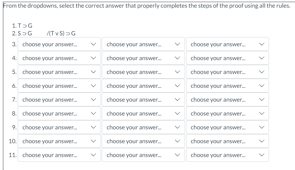 From the dropdowns, select the correct answer that | Chegg.com