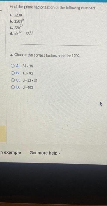 Solved Find the prime factorization of the following | Chegg.com
