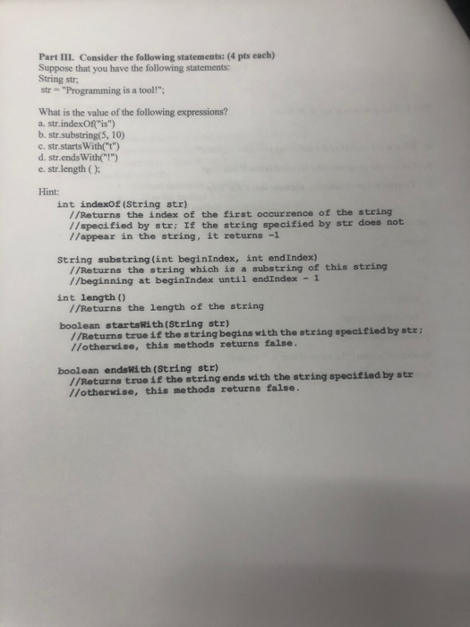 Solved Part IV Write a programming segment using a For Loop | Chegg.com