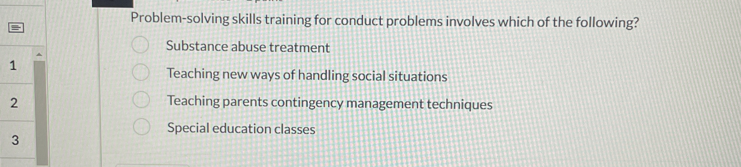 Solved Problem-solving skills training for conduct problems | Chegg.com