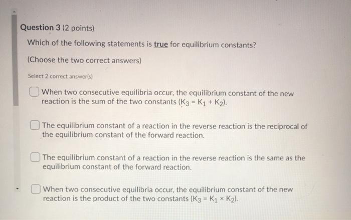 Solved Question 3 (2 points) Which of the following | Chegg.com