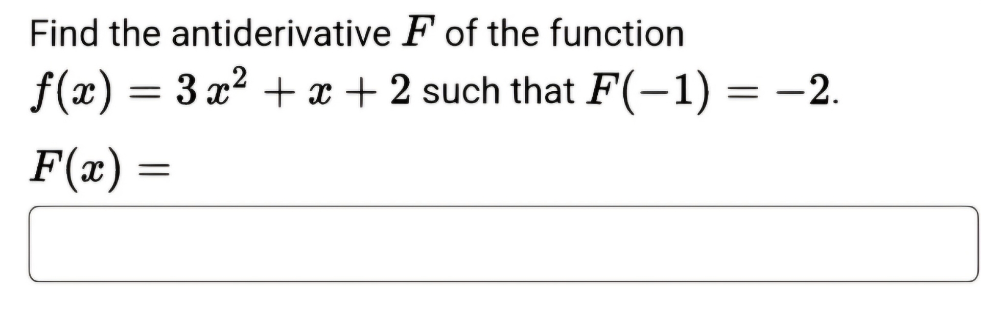 Solved Find the antiderivative F ﻿of the function | Chegg.com