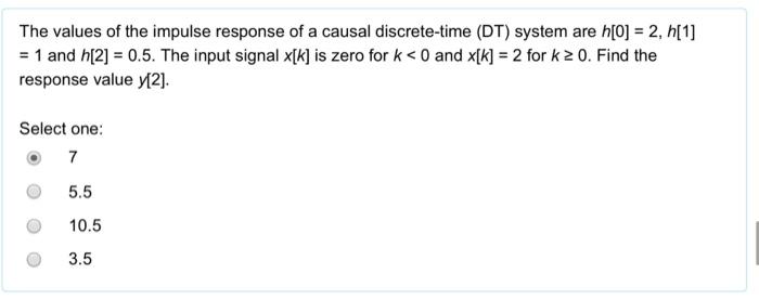 Solved The values of the impulse response of a causal | Chegg.com