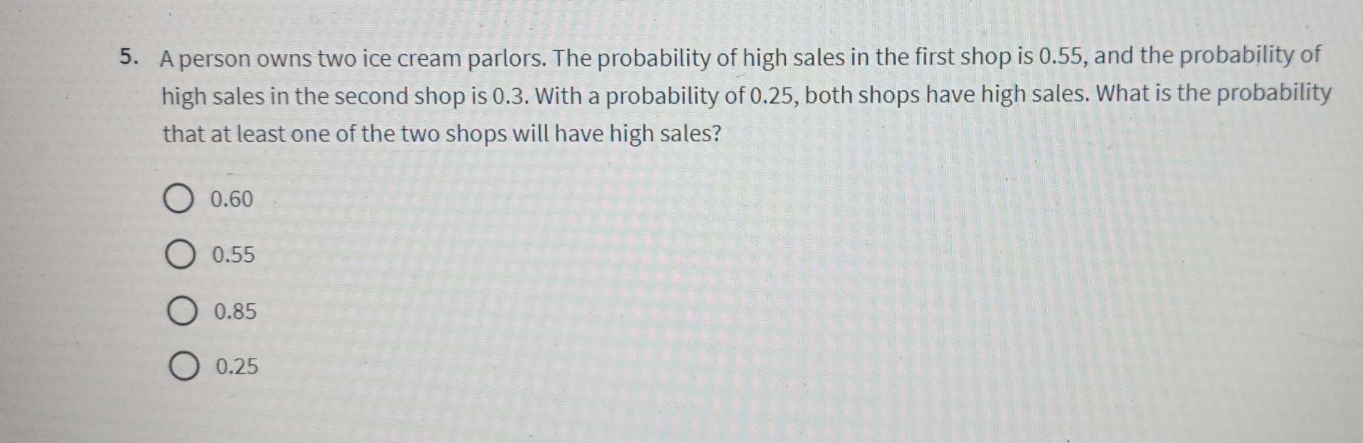 Solved A person owns two ice cream parlors. The probability | Chegg.com
