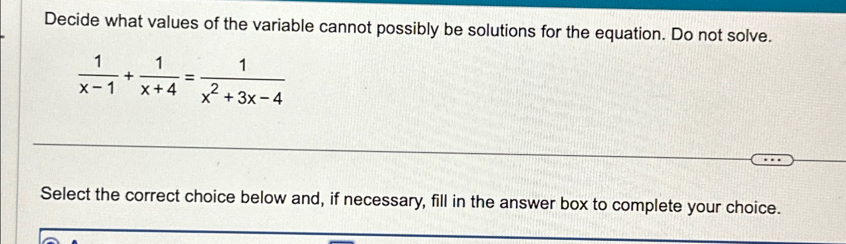 Solved Decide what values of the variable cannot possibly be | Chegg.com
