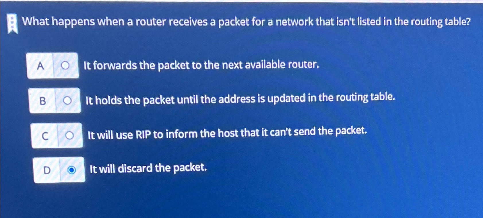 Solved What happens when a router receives a packet for a | Chegg.com