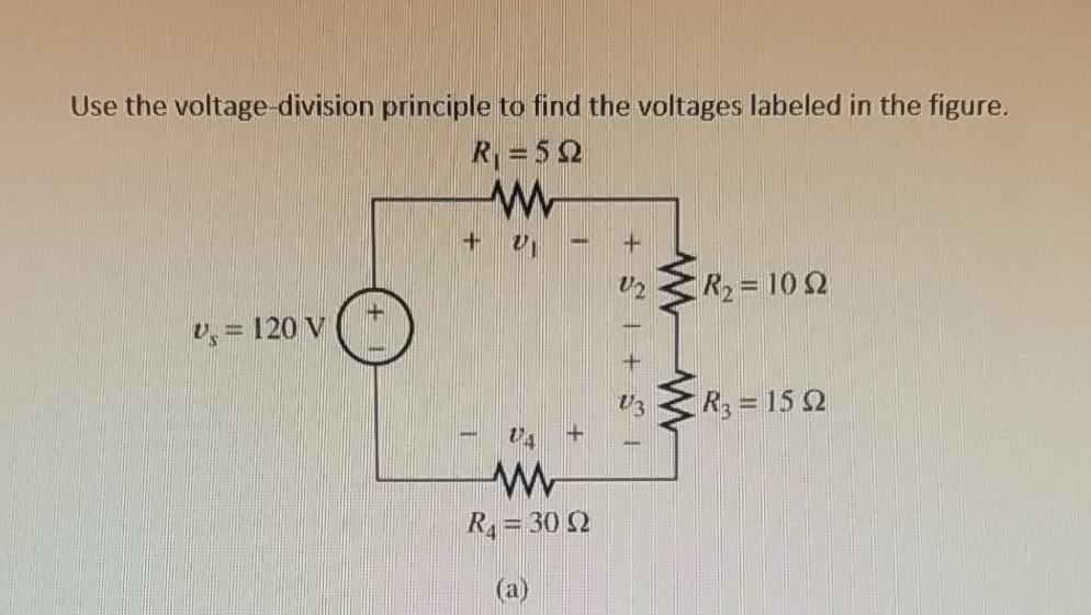 Solved Use the voltage-division principle to find the | Chegg.com