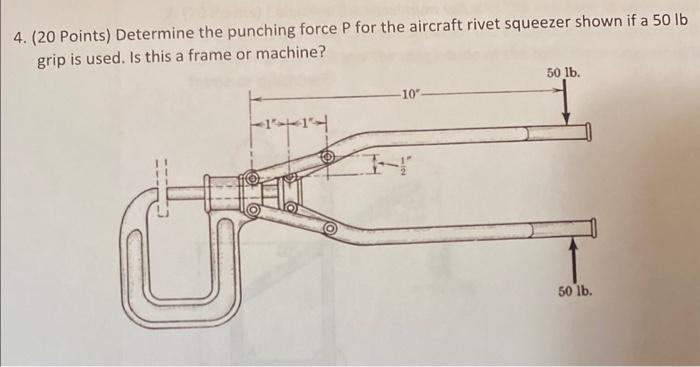 Solved 4. (20 Points) Determine the punching force P for the | Chegg.com