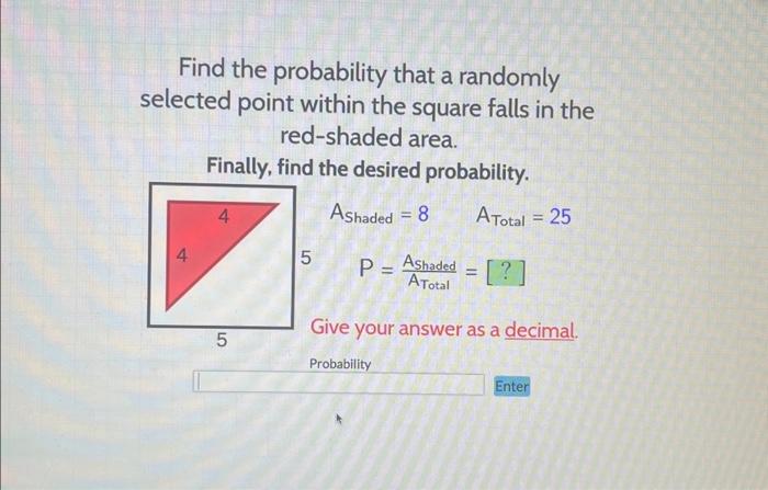 Solved Find the probability that a randomly selected point | Chegg.com