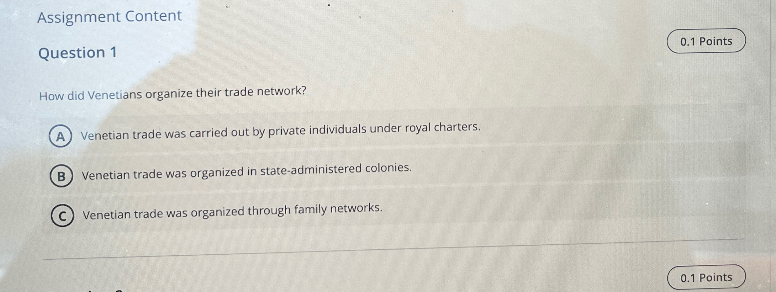 Solved Assignment ContentQuestion 10.1 ﻿PointsHow did | Chegg.com