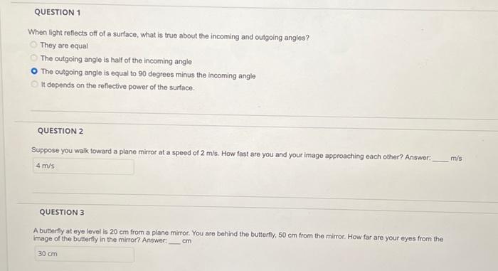 Solved When fight reflects off of a surface, what is true | Chegg.com