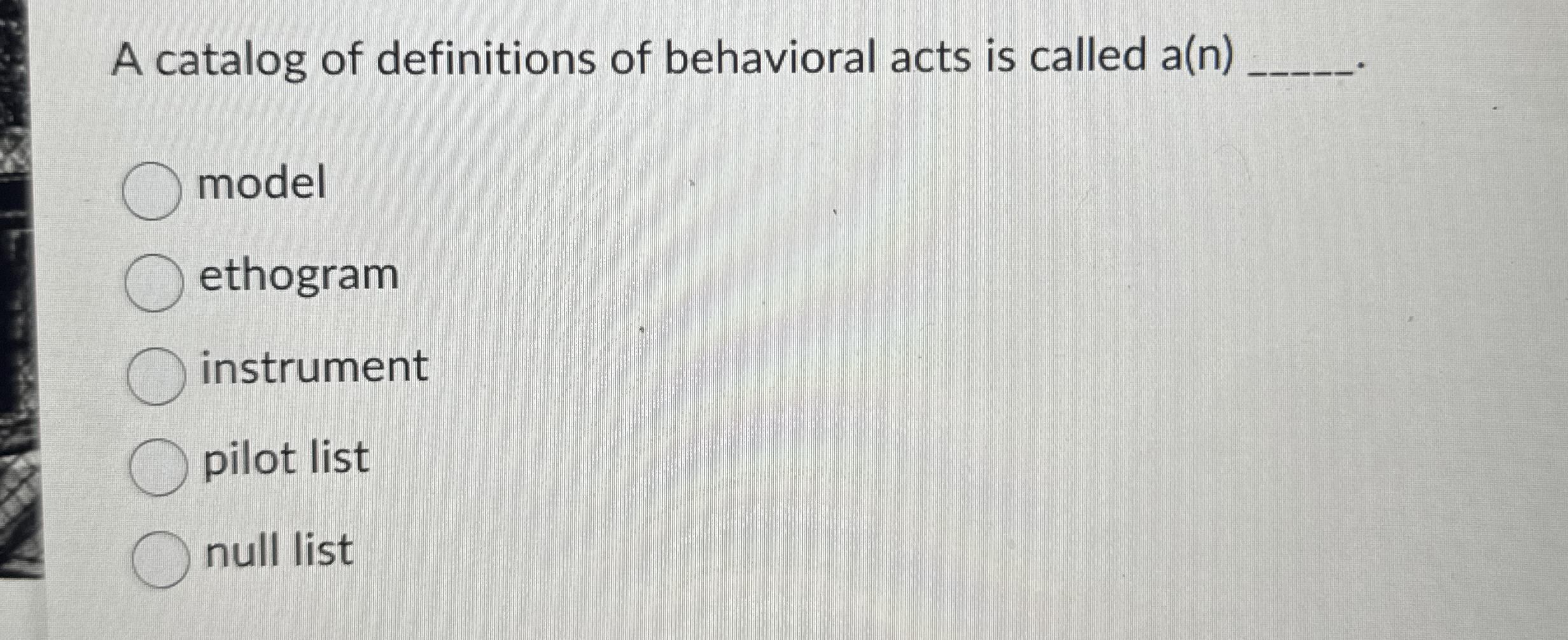 High Quality SOLUTION A catalog of definitions of behavioral acts is ...