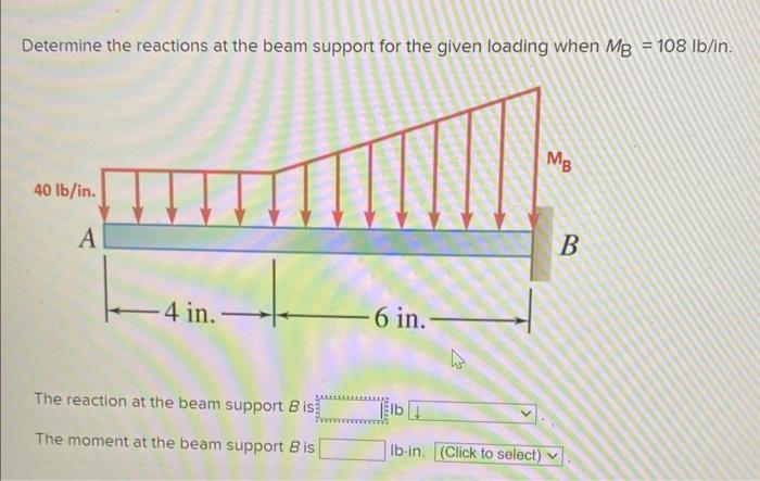 Solved Determine the reactions at the beam support for the | Chegg.com