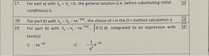 Solved For questions 27-29 consider the following: | Chegg.com