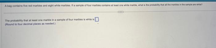 Solved The probatility that at least one martile in a sample | Chegg.com