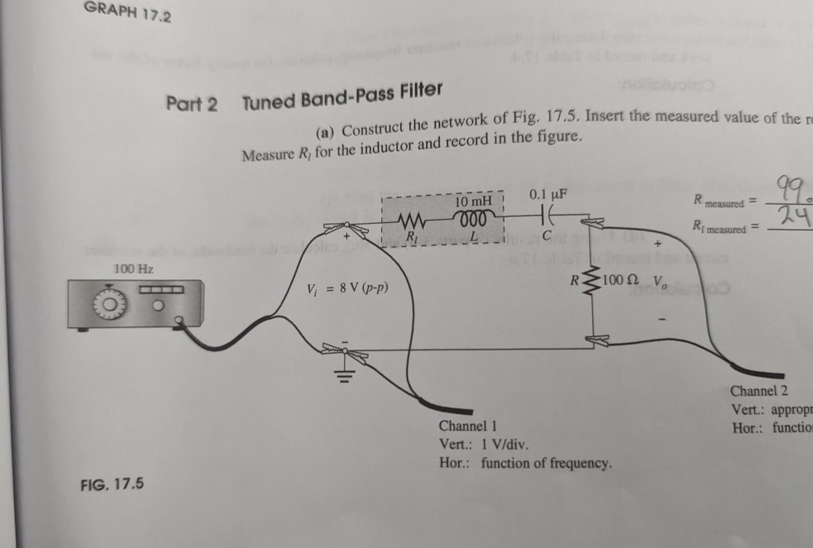 Solved GRAPH 17.2 Part 2 Tuned Band-Pass Filter (a) | Chegg.com