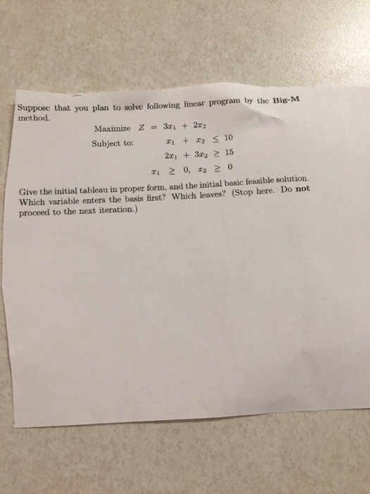 Solved Suppose that you plan to solve following lincar | Chegg.com