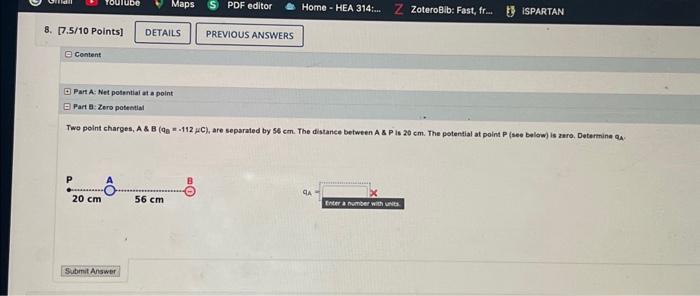 Solved 8. [7.5/10 Points] DETAILS Content P YouTube Part A: | Chegg.com
