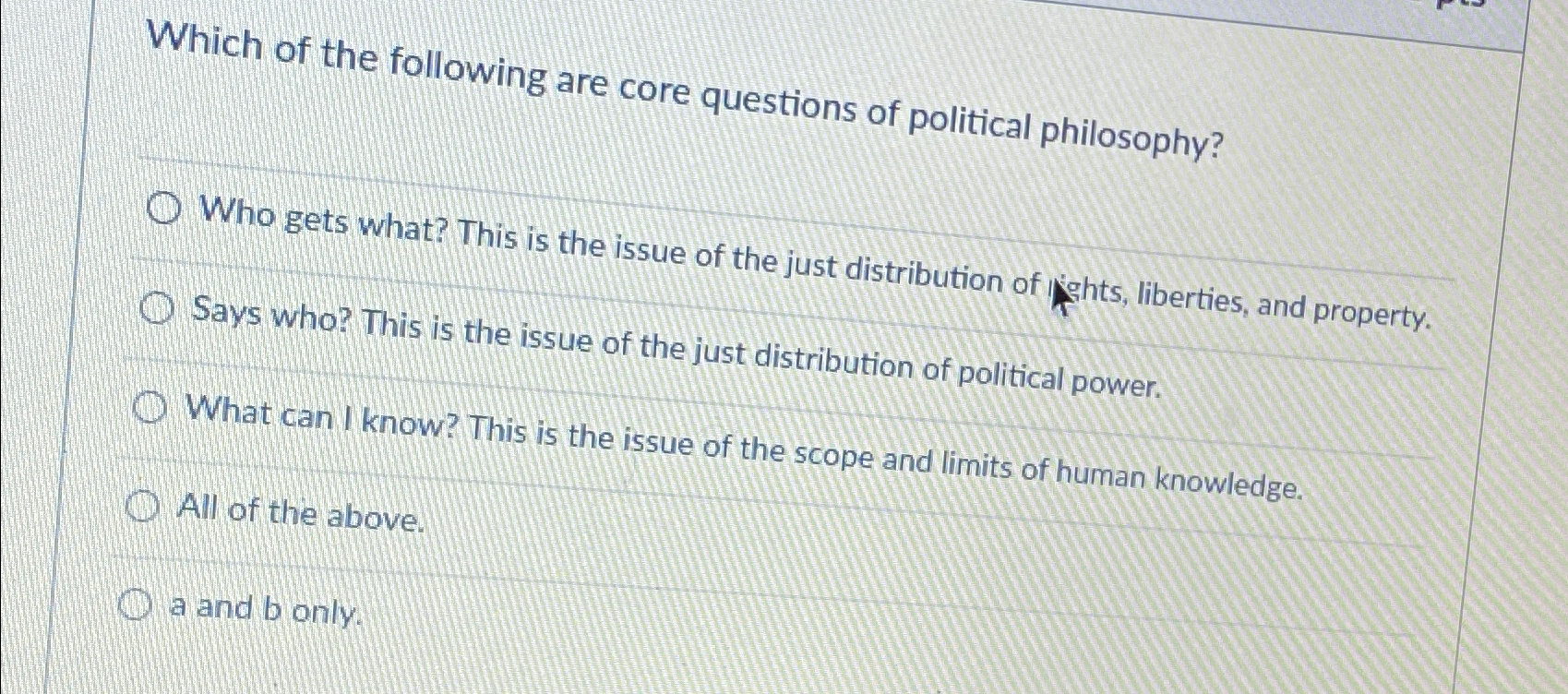 Solved Which of the following are core questions of | Chegg.com