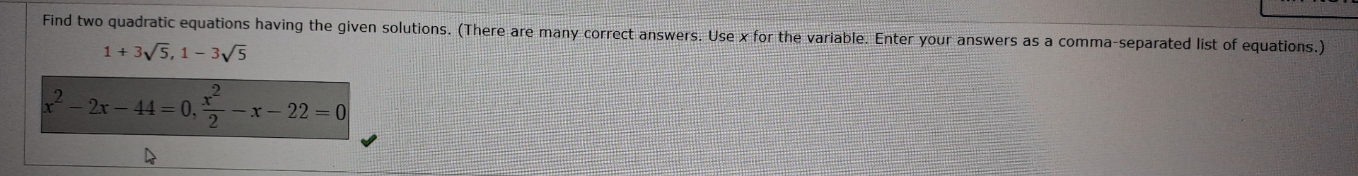 Find two quadratic equations having the given | Chegg.com