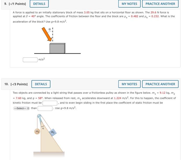 Solved A force is applied to an initially stationary block | Chegg.com