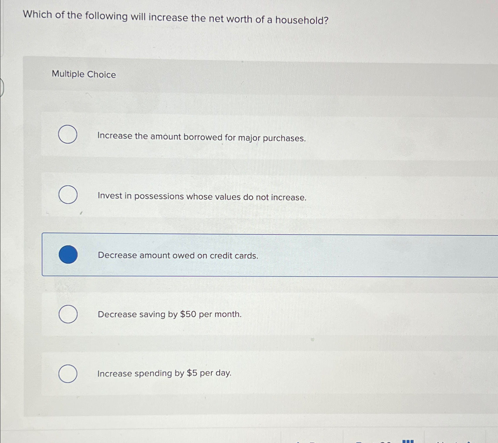 Solved Which of the following will increase the net worth of | Chegg.com