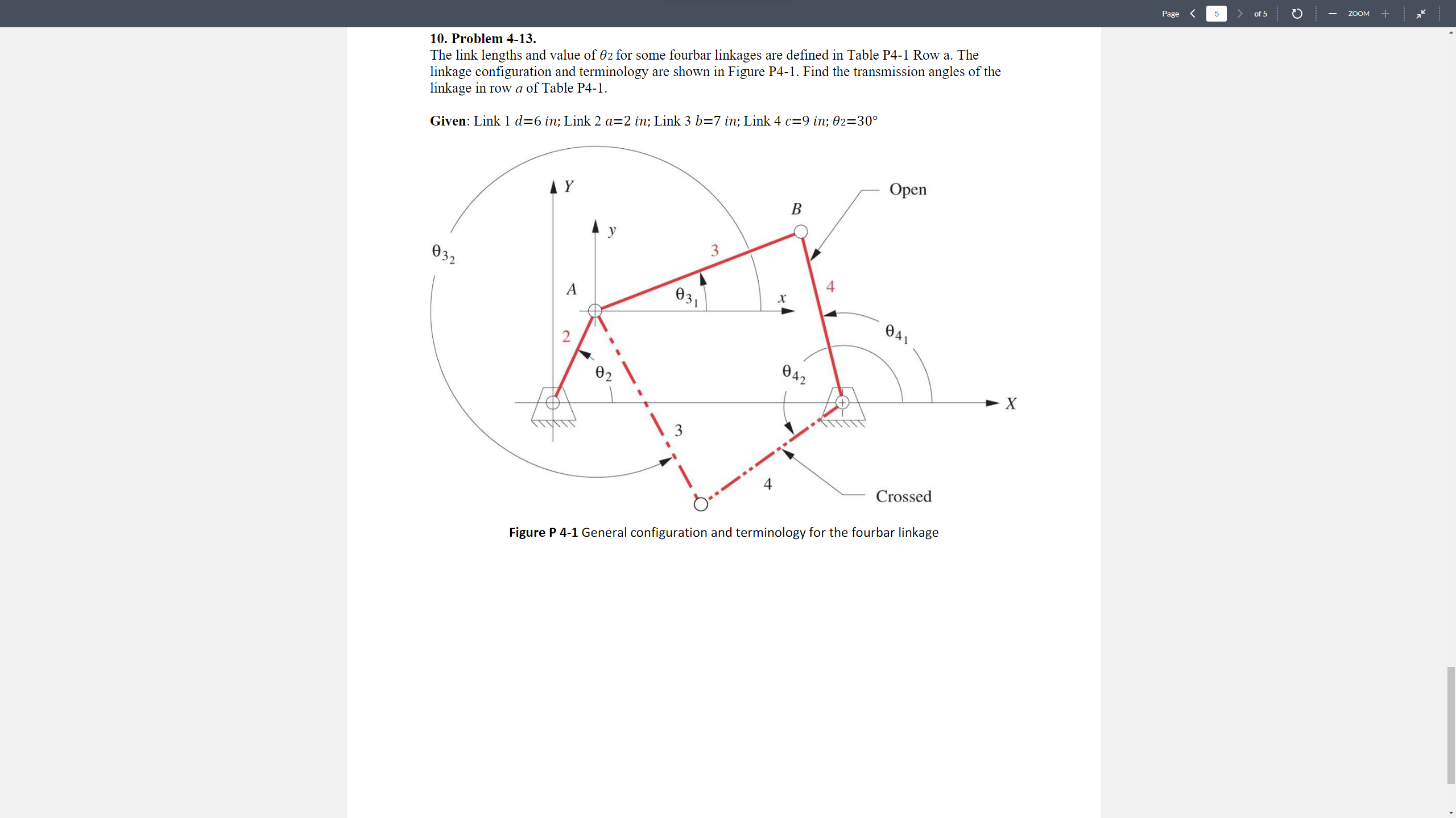Solved The link lengths and value of θ2 ﻿for some fourbar | Chegg.com