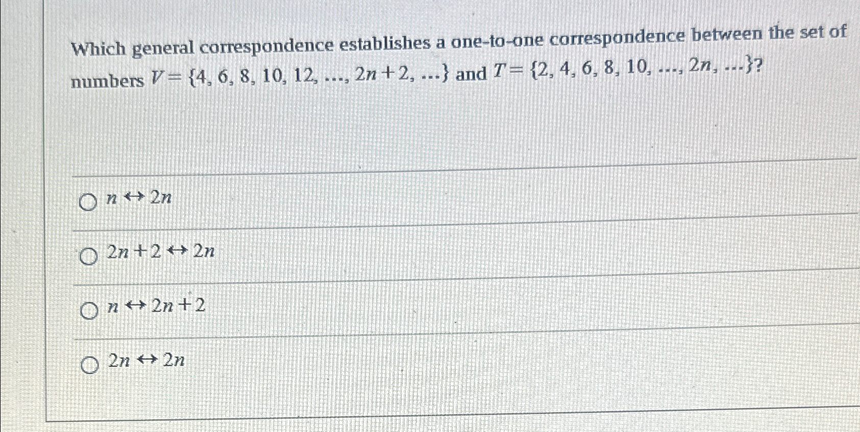 Solved Which general correspondence establishes a one-to-one | Chegg.com