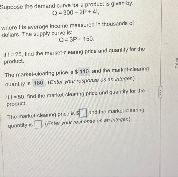 Solved Suppose the demand curve for a product is given by: | Chegg.com