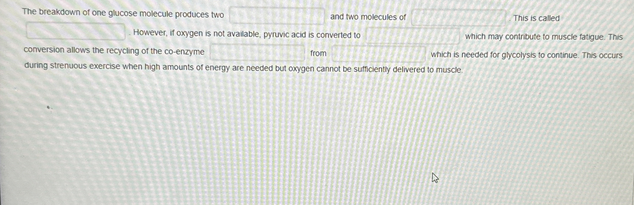 Solved The breakdown of one glucose molecule produces two | Chegg.com