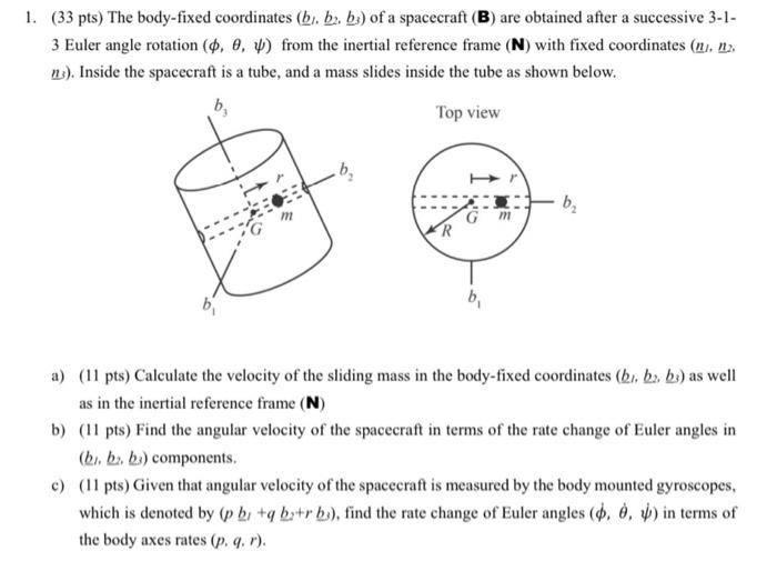1. (33 pts) The body-fixed coordinates (b). b. b) of | Chegg.com