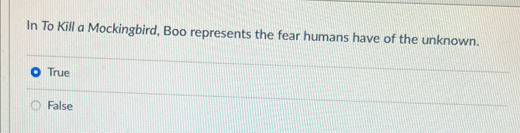 Solved In To Kill a Mockingbird, Boo represents the fear | Chegg.com
