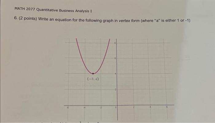 Solved 6. (2 points) Write an equation for the following | Chegg.com