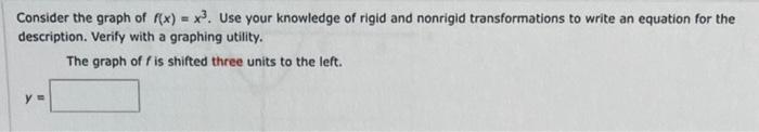 Solved Use the graph of f(x)=x3 to write equations for the | Chegg.com