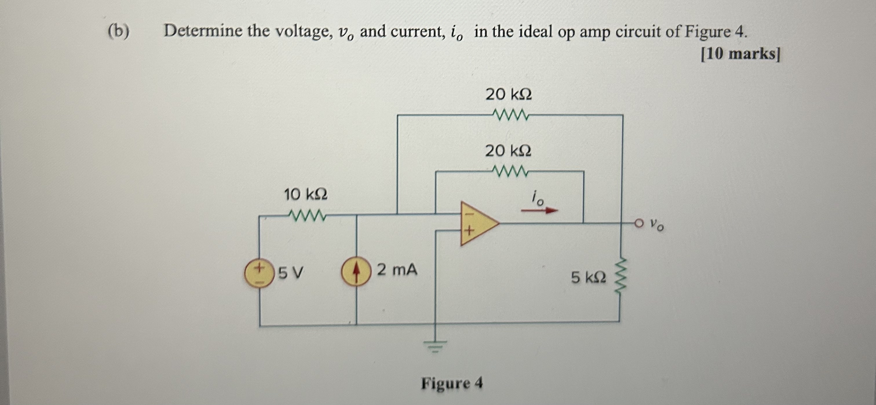 Solved (b) ﻿Determine the voltage, vo ﻿and current, io ﻿in | Chegg.com