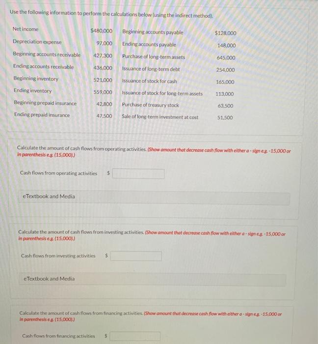 Solved Use the following information to perform the | Chegg.com