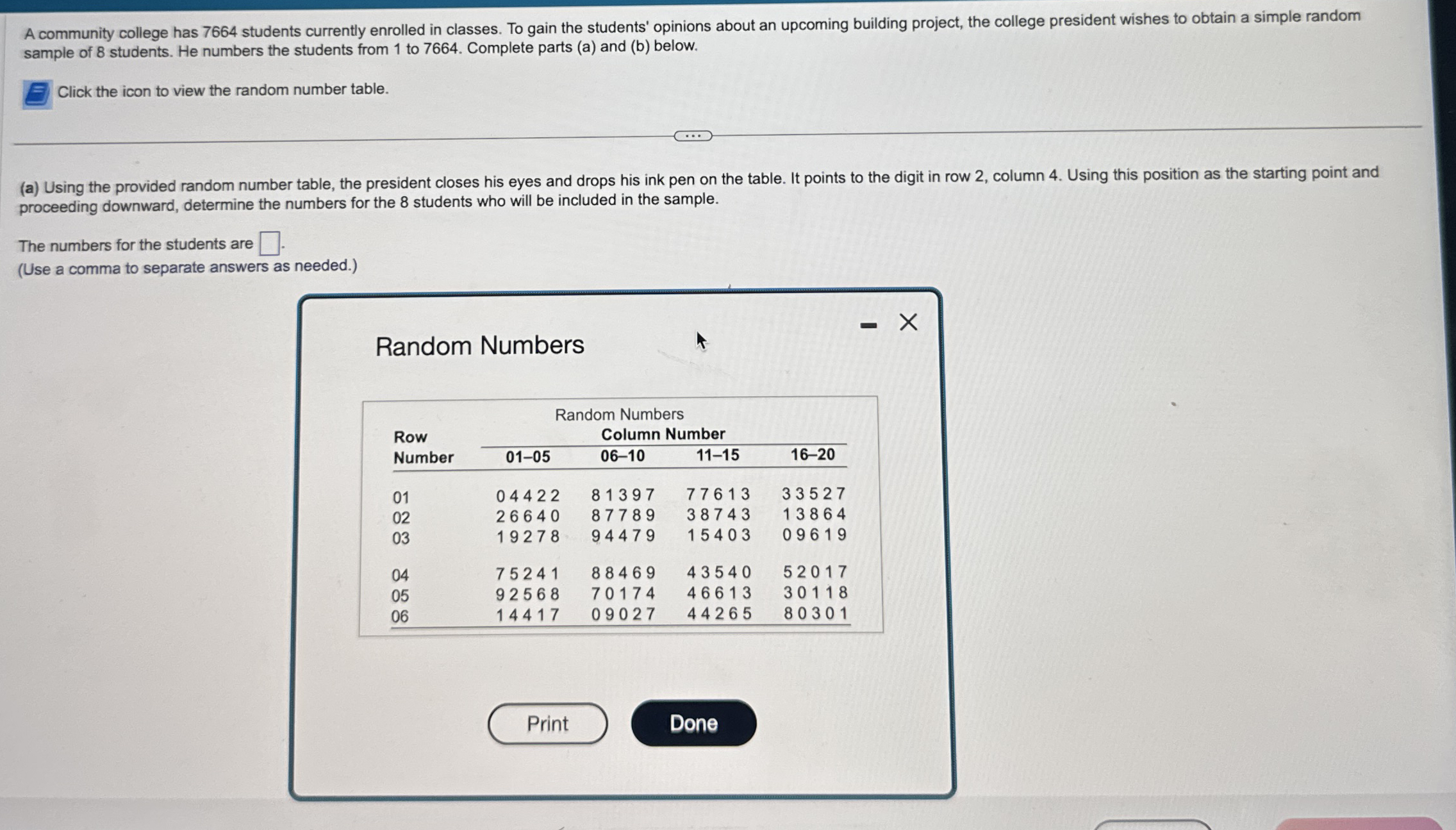 Solved A community college has 7664 ﻿students currently | Chegg.com
