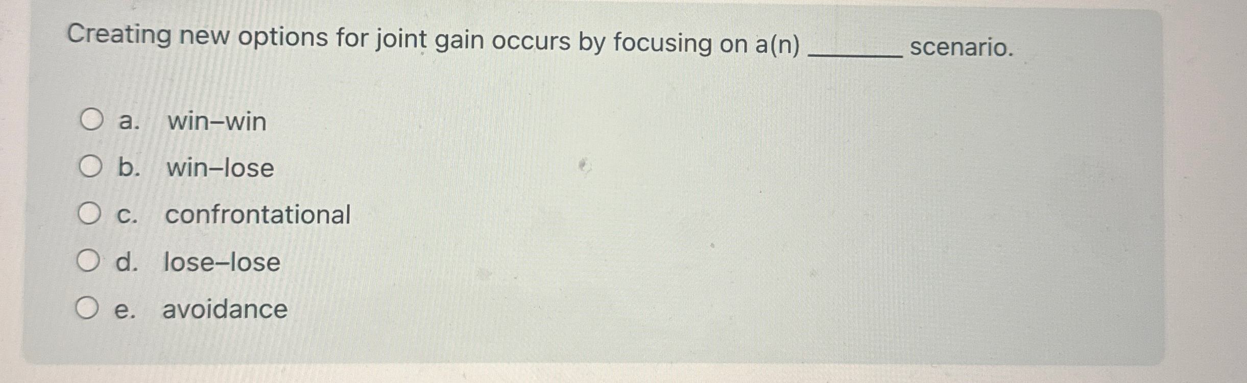 Solved Creating new options for joint gain occurs by | Chegg.com