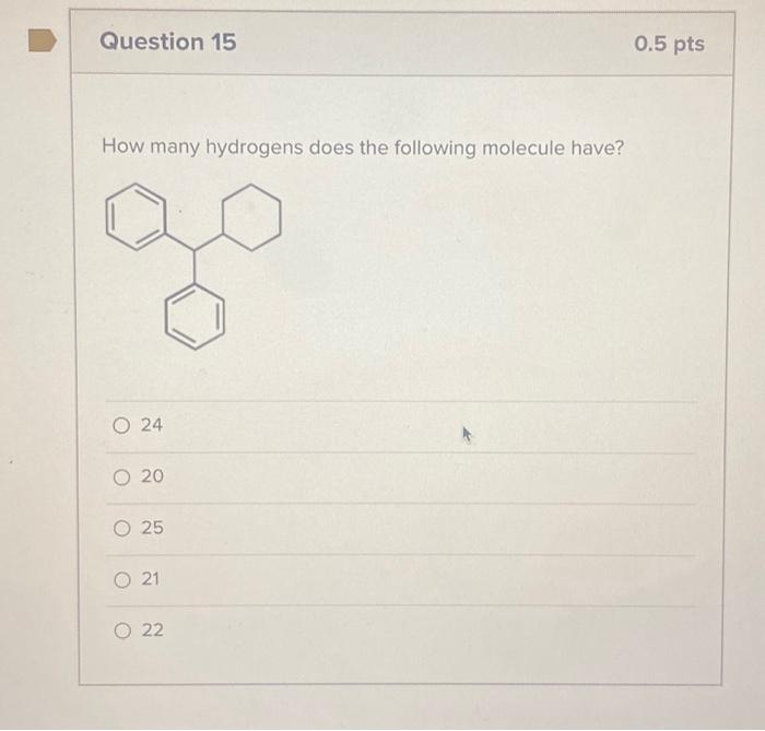 Solved How many hydrogens does the following molecule have? | Chegg.com Solved How many hydrogens does the following molecule have? | Chegg.com