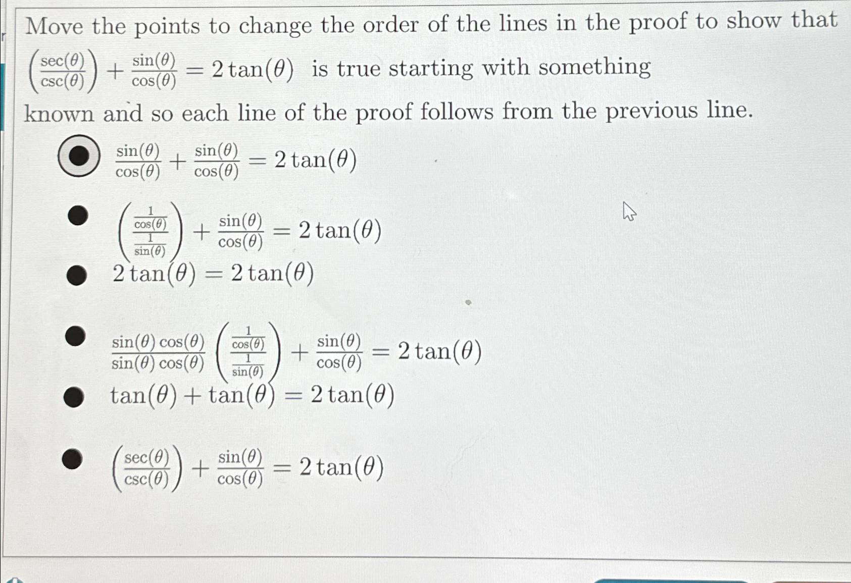 Solved Move the points to change the order of the lines in | Chegg.com